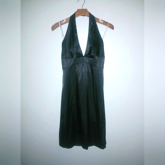 De Laru | Dresses | Delaru 8 Sexy Romance Halter Satin Black Knee ...